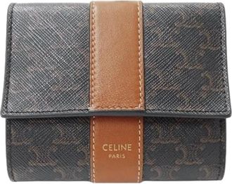 Celine Portefeuille bi-pli vintage doccasion - Femme - Pre-owned - Brun - Taille: ONE Size