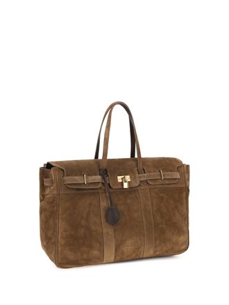 Brunello Cucinelli Explorer Suede Top Handle Bag - Brown