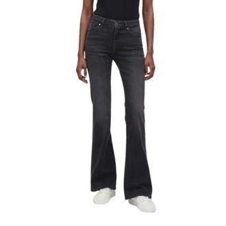 A|X Armani Exchange Pantalon 5 poches coupe droite en denim ultra-extensible - Femme - Jeans - Noir - Taille: W28