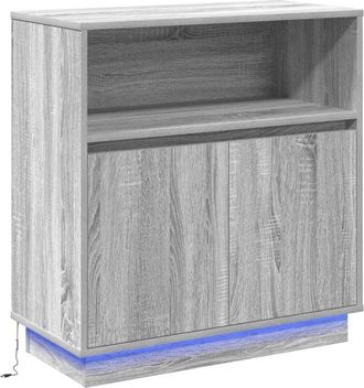 vidaXL Buffet avec led Gris Sonoma 71x34,5x75 cm en bois dingénierie Vidaxl
