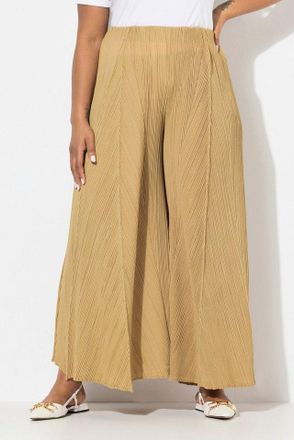 Ulla Popken Schlupfhose Plissee-Hose Biesen weites Bein Elastikbund