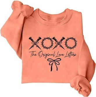 Generic The Original Love Letters Sweat-shirt et sweat &agrave; capuche pour femme, Orange, 3XL