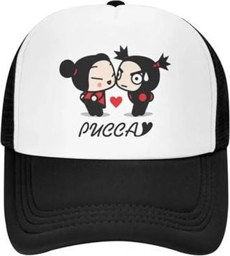 Generic Casquette Trucker Unisexe Classique personnalis&eacute;e avec Dessin anim&eacute; Pucca Casquette de Baseball Ajustable pour Adultes Hommes et Femmes Protection Sol