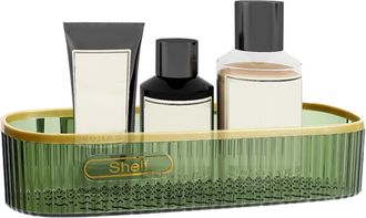 Generico Dreieckiges Badezimmerregal - Eckwandregale f&uuml;r Badezimmer, dreieckiges Duschregal ohne Bohren, mit hohler Basis f&uuml;r Toilettenartikel