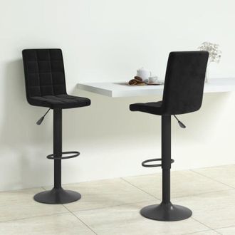 vidaXL Vidaxl - Tabourets de bar lot de 2 noir velours