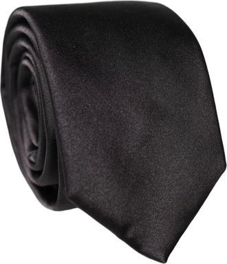 Dolce & Gabbana Homme, Accessoires, Noir, Taille: ONE Size Cravate large ajustable en satin de soie