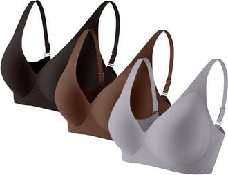 Generic Soutien-gorge fronc&eacute; doux et confortable - Soutien-gorge sans fil - Lingerie pour femme - Soutien-gorge de sport quotidien - Soutien-gorge dentra&icirc;neme