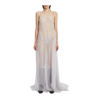 Ann Demeulemeester Deconstructed Kleid mit Asymmetrischem R&uuml;cken - - Dresses - Damen - Grau - L