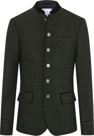 Amsel Trachtenjanker aus Schurwolle mit Stretch und Samtkragen, Regular Fit in