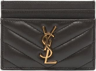 Saint Laurent Kartenetui mit Zickzackmuster - Grau