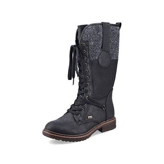 Rieker Femme Bottes 94730, Dame Bottes dhiver,Hydrofuge,riekerTEX,Bottes dhiver,Bottes à Lacets,imperméable,fourré,Noir (Schwarz / 00),41 EU / 7.5 UK