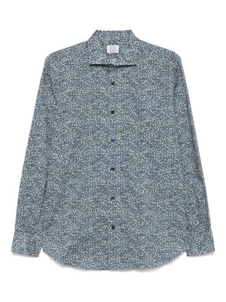 Mazzarelli Hemd mit abstraktem Print - Blau