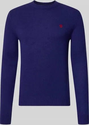 Mc Neal Slim Fit Strickpullover aus reiner Wolle mit Label-Stitching