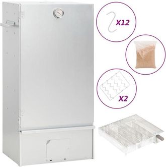 vidaXL R&auml;ucherofen mit Kaltrauchgenerator Verzinkter Stahl - Vidaxl