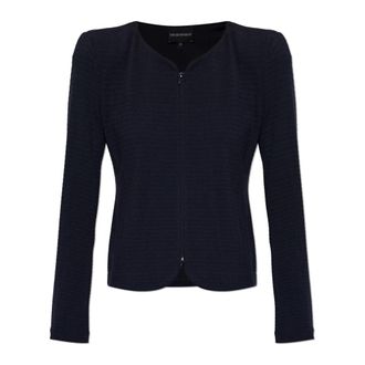 Emporio Armani Rei&szlig;verschluss-Strickjacke - - Knitwear - Damen - Blau - S