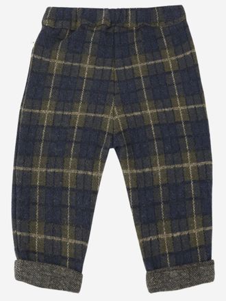 1+ in the family Boys Check Pattern Cotton-Blend Pants Multicolour Trousers