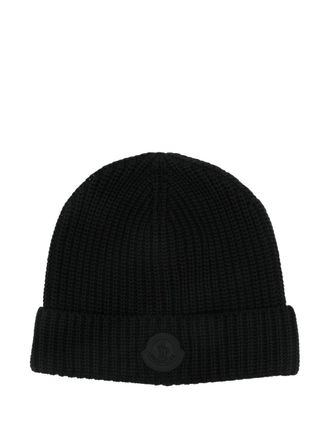 Moncler bonnet en tricot - Noir