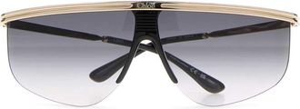 Chlo&eacute; GOLD-GOLD-RED Metal Shield Sunglasses - Gold