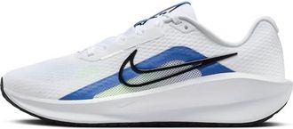 Nike Nike Downshifter 13 Chaussures de Course pour Homme, Blanches, Noires, Bleu-Vert Strike, Taille 45 UE, White Black Star Blue Green Strike, 45 EU