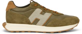 Hogan Mens Sneakers H601 Khaki Suede Leather Trainers
