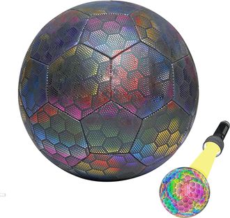 Generico Leuchtender Fu&szlig;ballball, reflektierendes Trainingsspielzeug f&uuml;r den Innen- und Au&szlig;enbereich, Teamsport f&uuml;r Ad