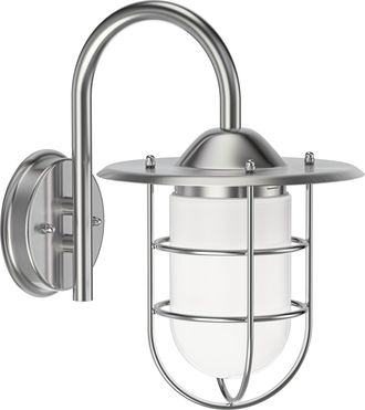 LEDs Com Wandleuchte VITARC f&uuml;r au&szlig;en, IP44, Edelstahl, Glas, edelstahl matt, rund, 1x E27 max. 40W