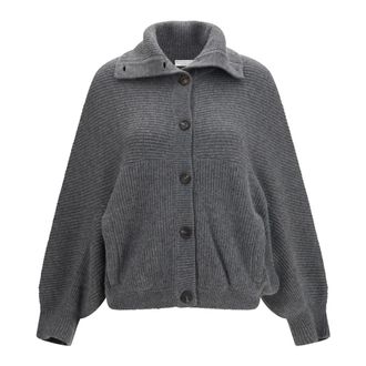 Brunello Cucinelli Cardigan en cachemire &agrave; col montant - Femme - Pulls - Gris - Taille: 40 FR