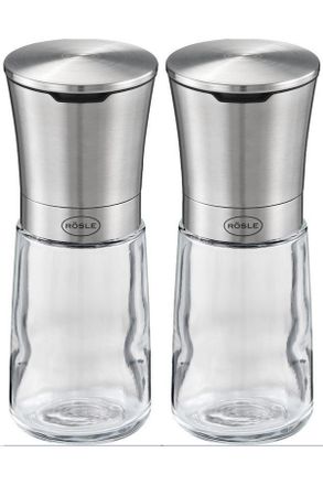 R&ouml;sle Gew&uuml;rzm&uuml;hle Gew&uuml;rzm&uuml;hlen Set 2-tlg., Metall, 120 ml, 12x0.65x15.5 cm, Tischkultur & Servieren, Gew&uuml;rzm&uuml;hlen & -Streuer