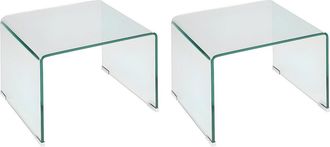 Vente-Unique 2er-Set Nachttische - Glas - SUZANA