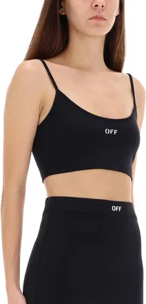 Off-white Thin-Strap Nylon Tank Top - Black