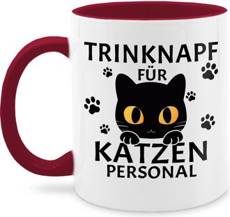 Shirtracer Tassen 325ml - Trinknapf f&uuml;r Katzenpersonal Tasse mit Spruch Katze lustig I Katzenliebhaber Geschenk f&uuml;r Katzenmamas Geschenke Katzenpapa Geschenk Cat