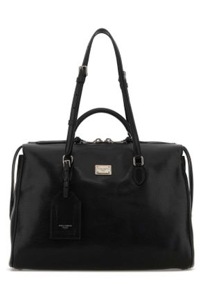 Dolce & Gabbana Calf Leather Top Handle Bag - Black