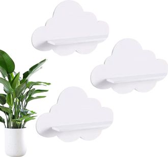Generic Niedliche Schwebende Regale - 3-teiliger Wolkenf&ouml;rmiger Organizer, Dekorative Wandregale | Kinderzimmer, Kinderzimmer, K&uuml;che, Arbeitsplatz, Wohnheim, 