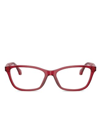 Versace lunettes de vue &agrave; monture rectangulaire transparente - Rouge