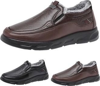 Generic Bottes de neige chaudes pour homme, décontractées, légères, doublure en fourrure, chaussures dhiver thermiques à enfiler avec soutien de la voûte plan