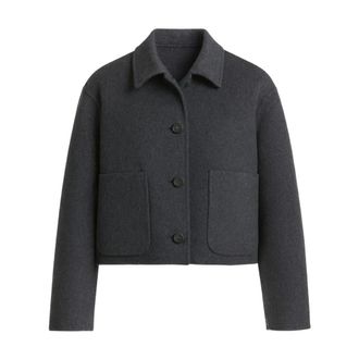 Vince Kurze Jacke aus Woll- und Kaschmirgemisch - - Knitwear - Damen - Grau - S
