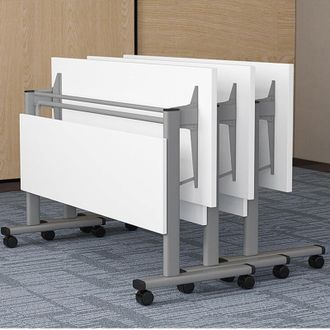 Generic Klappbarer Konferenztisch, mobiles Klapptisch-Set, rechteckiger Schulungstisch mit feststellbaren Rollen, 2-teilig, 160 x 60 x 75 cm, vielseitiger Arb