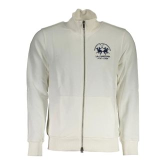 La Martina Homme, Sweatshirts et sweats &agrave; capuche, Blanc, Taille: 2XL Sweat Homme &agrave; Fermeture &Eacute;clair Blanc Brod&eacute;