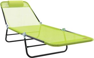 vidaXL Klappbare Sonnenliege 1-Person Gr&uuml;n 182 x 55 x 85,5 cm Metall vidaXL