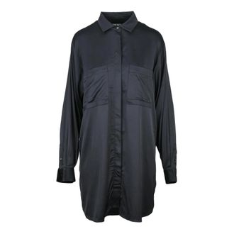 Diesel Maxi Hemdblusenkleid mit Kn&ouml;pfen - - Dresses - Damen - Schwarzk - S