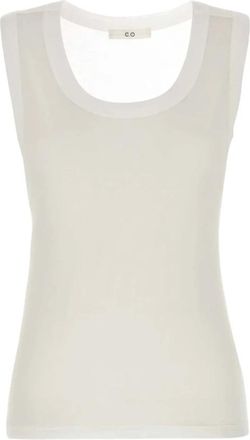 Co Femme, Tops, Blanc, Taille: 38 FR D&eacute;bardeur ample en jersey flamm&eacute;