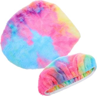 BESPORTBLE VALICLUD Weicher Pl&uuml;sch Toilettensitzbezug und Sp&uuml;lkastenschutz Satz Universell Passend 43 60cm Farbiges Batikmuster Dekorative Wc Deckelauflage f&uuml;r G