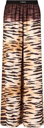 Pinko Pinko, Femme, Pantalons, Multicolore, Taille: 36 FR Pantalon Fluide Imprim&eacute; Tigre