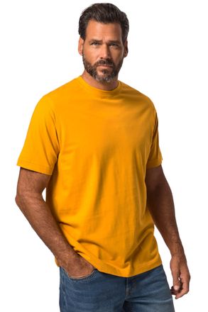 JP1880 Herren gro&szlig;e Gr&ouml;&szlig;en L-8XL bis 8XL, T-Shirt, JP1880-Motiv auf der Brust, Basic-Shirt, Rundhalsausschnitt, Reine Baumwolle, Curry L 702558620-L