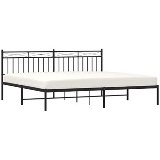 vidaXL Bettgestell mit Kopfteil Metall Schwarz 193x203 cm Vidaxl