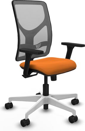 Piqueras y Crespo Schreibtischstuhl, orange, mit 3D-Armlehnen, h&ouml;henverstellbare Lendenwirbelst&uuml;tze, ausgestattet mit 3 Positionen und Schneideschaum, Grau/Orange