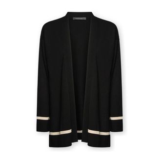 Elena Miro Offener Viskose-Strickjacke - - Knitwear - Damen - Schwarzk - L