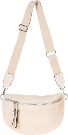styleBREAKER Femme Teddy fourrure demi-lune Crossbody Sacs &agrave; bandouli&egrave;re Unicolore, bandouli&egrave;re r&eacute;glable 02012403, couleur:Beige