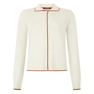Max Mara Strickjacke aus Wolle und Seide - - Knitwear - Damen - Wei&szlig; - M