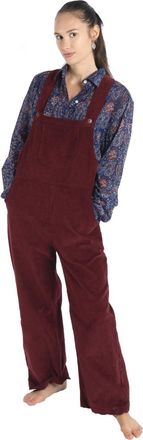 Guru Shop Cord-Latzhose, Boho Hose, Jumpsuit, Overall - Weinrot, Damen, Baumwolle, Size:L/XL